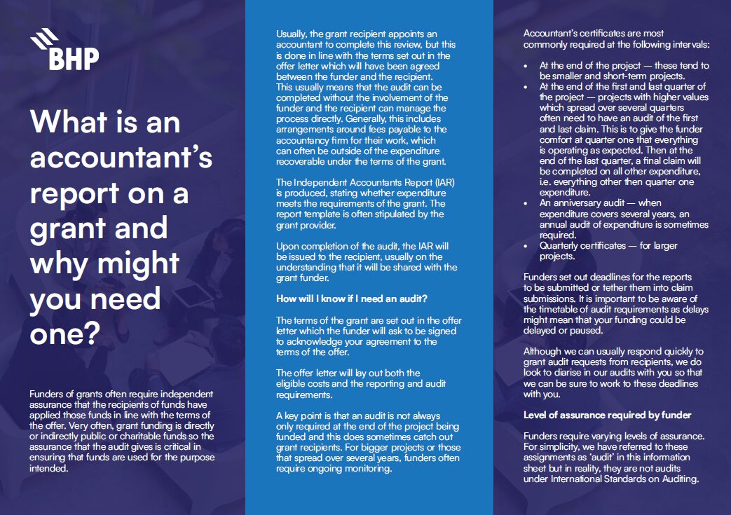 Grant Audits | Specialist Teams | BHP Accountants